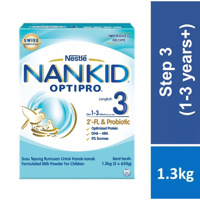 Nestle Nankid Optipro Stage 3 1.3kg (no box) | Shopee Malaysia