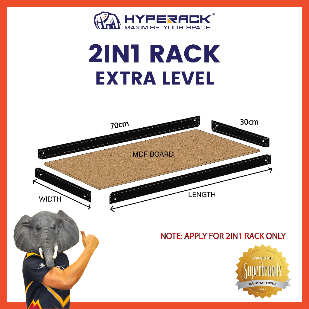 HYPERACK ™️ 2IN1 Rack Extra Level Tambah Tingkat ONLY APPLICABLE TO ...