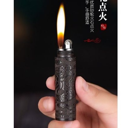 JF532 Vintage Flint Kerosene Lighters Soft Flame Retro Metal Grinding ...