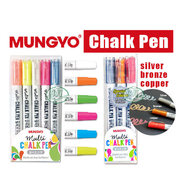 Mungyo Chalk Pen Multi Color Smooth Writing for Board/ Glass ...