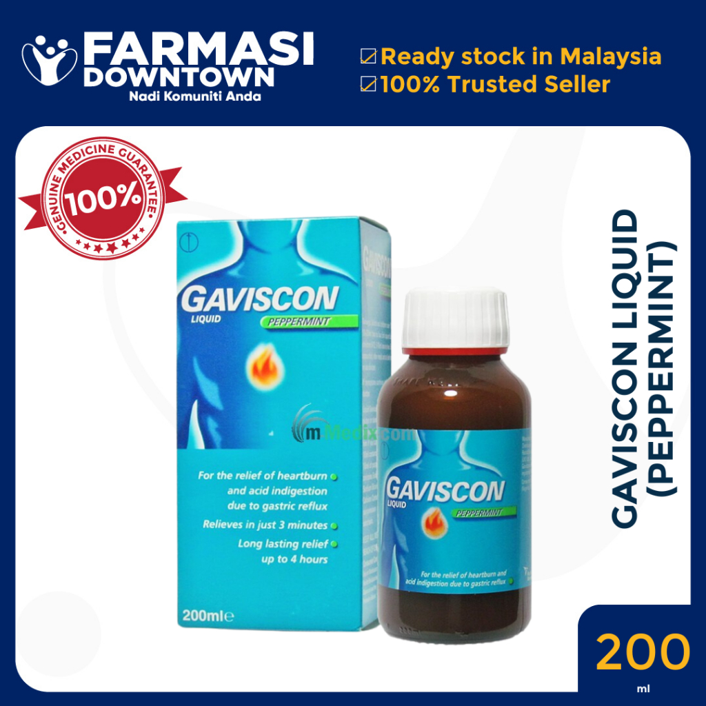 GAVISCON LIQUID 200ML (PEPPERMINT) | Shopee Malaysia