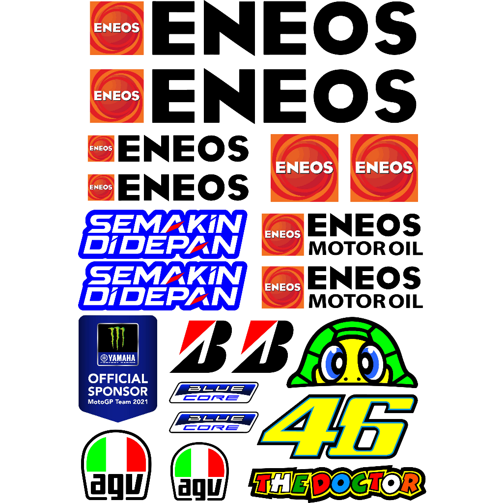 Sticker Eneos/Blue Core/Semakin Di Depan/Official/Motor GP Sponsor ...