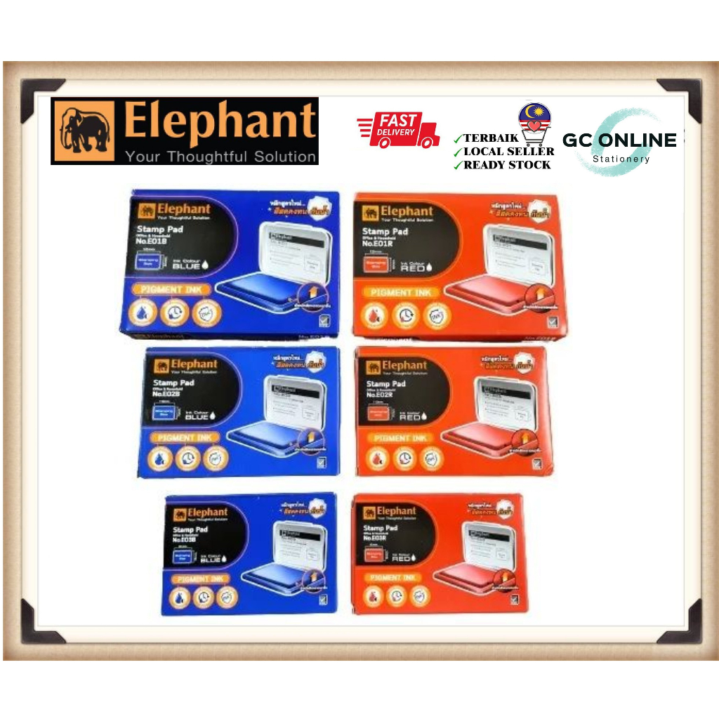 Elephant Stamp Pad (E01B / E02B / E03B /E04B) | Shopee Malaysia