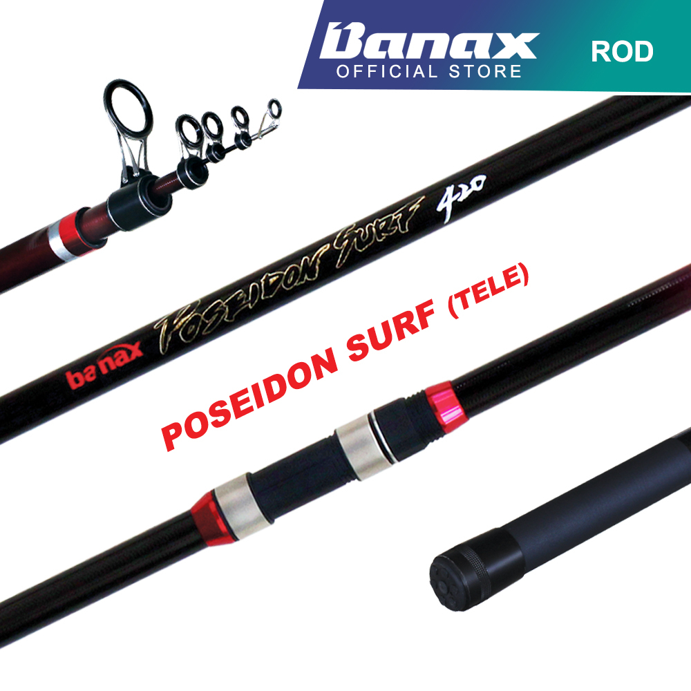 Banax Poseidon Surf Telescopic Portable Telescopic Surf Fishing Rod (12 ...