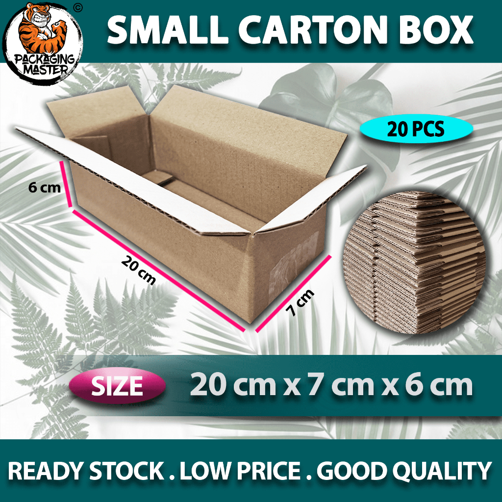 [ 20 x 7 x 6cm ] Carton Box 1 Bundle = 20pcs Storage Box Kotak ...
