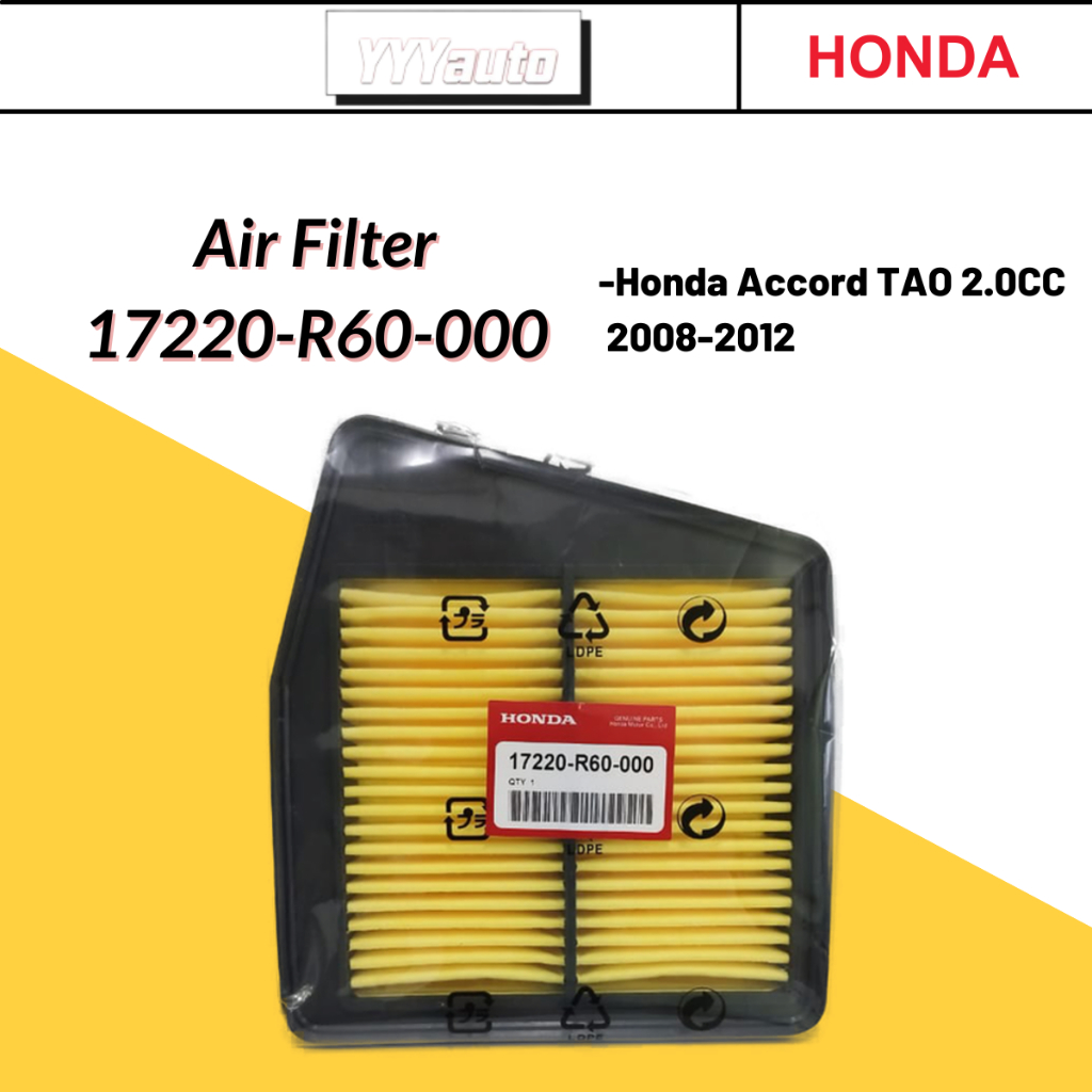 ORIGINAL HONDA ENGINE AIR FILTER HONDA ACCORD TAO 2.0CC 2008-2012 ...