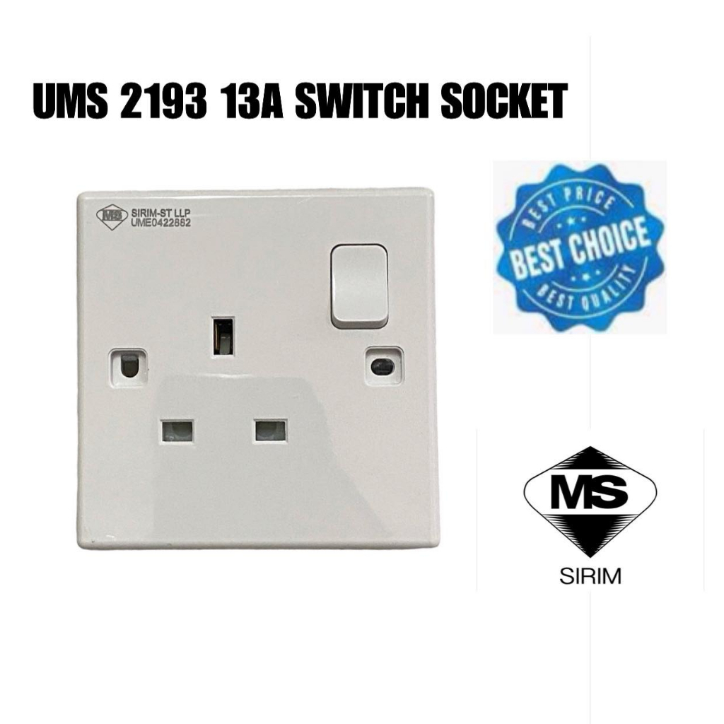 UMS 6 Series 13A 1gang Switched Socket Outlet(2913) | Shopee Malaysia
