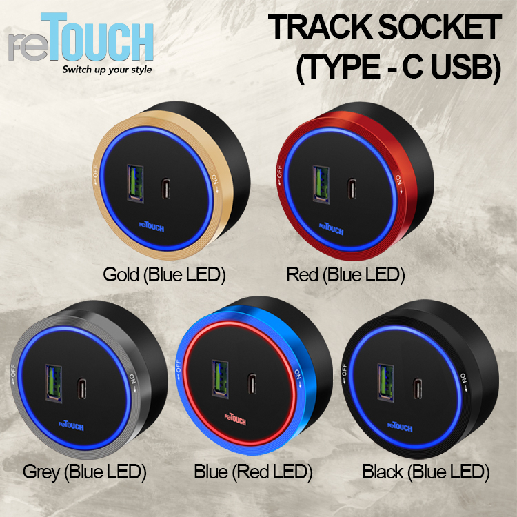 reTouch Power Track 32A Socket 13A Flat Pin, Universal, Double USB ...