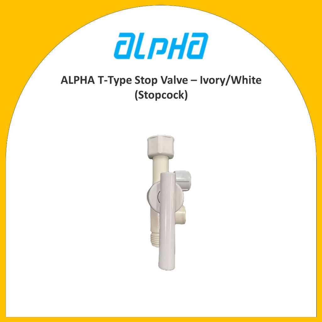 ALPHA Water Heater Filter Control Valve T-Type Stop Valve – Ivory/White ...