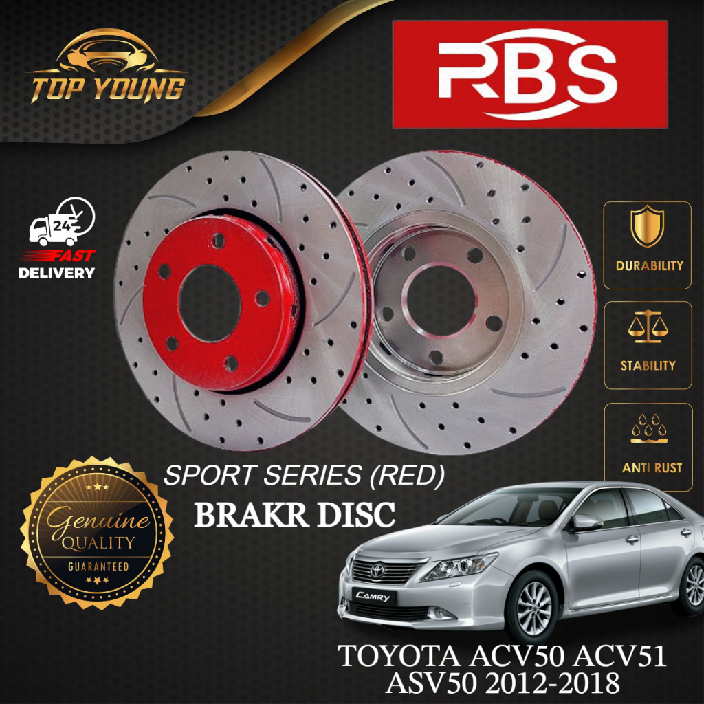 RBS TOYOTA CAMRY ACV50 ACV51 ASV50 ASV5 (2012-2018) FRONT & REAR (DEPAN & BELAKANG ) DISC ROTOR ...