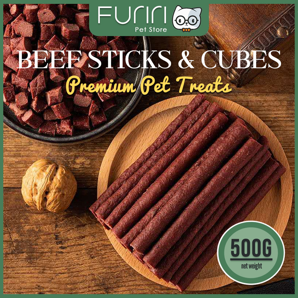 Furiri 500g Dog Pet Snack Food Beef Cube Grain Beef Stick Strip Dog Pet ...