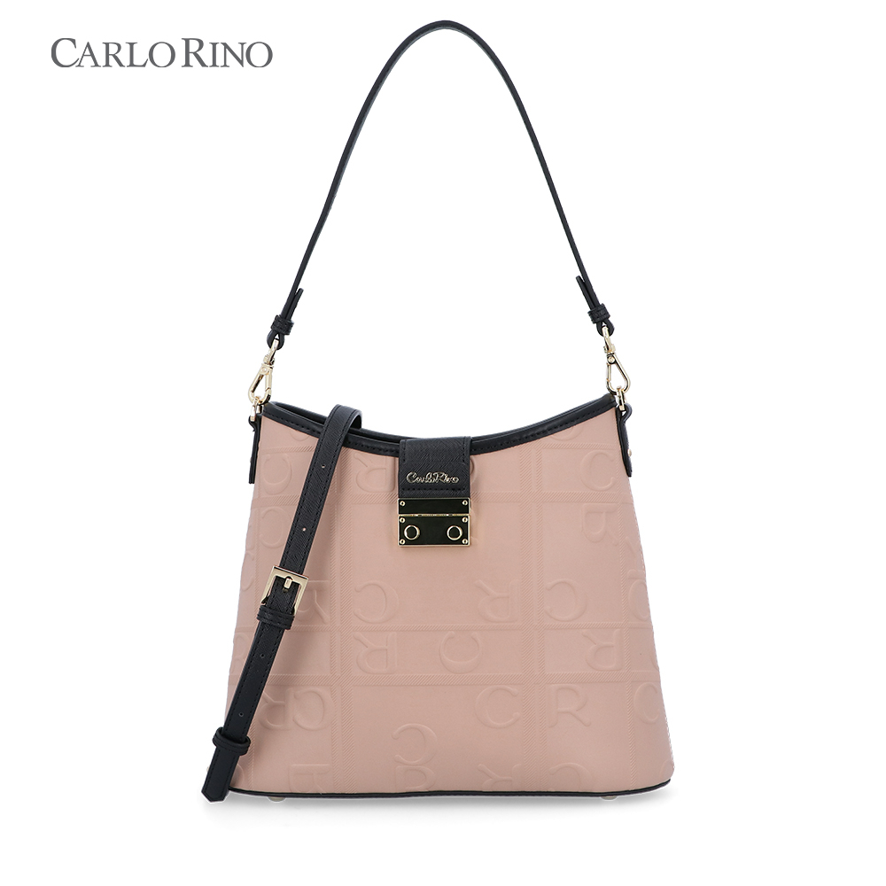 Carlo Rino Medium Beige Carlo GEO Bucket Bag | Shopee Malaysia