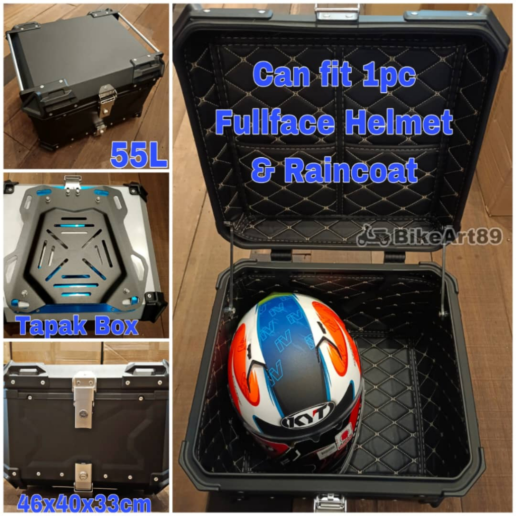 Top Box Aluminium Motor Universal Alloy 55 Liter Inner Sponge RS150 ...