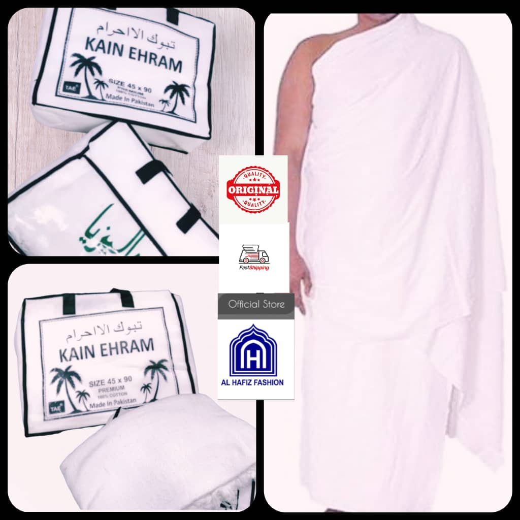 Kain Ehram 100% cotton lelaki dewasa(Haji Umrah 100% cotton) | Shopee ...
