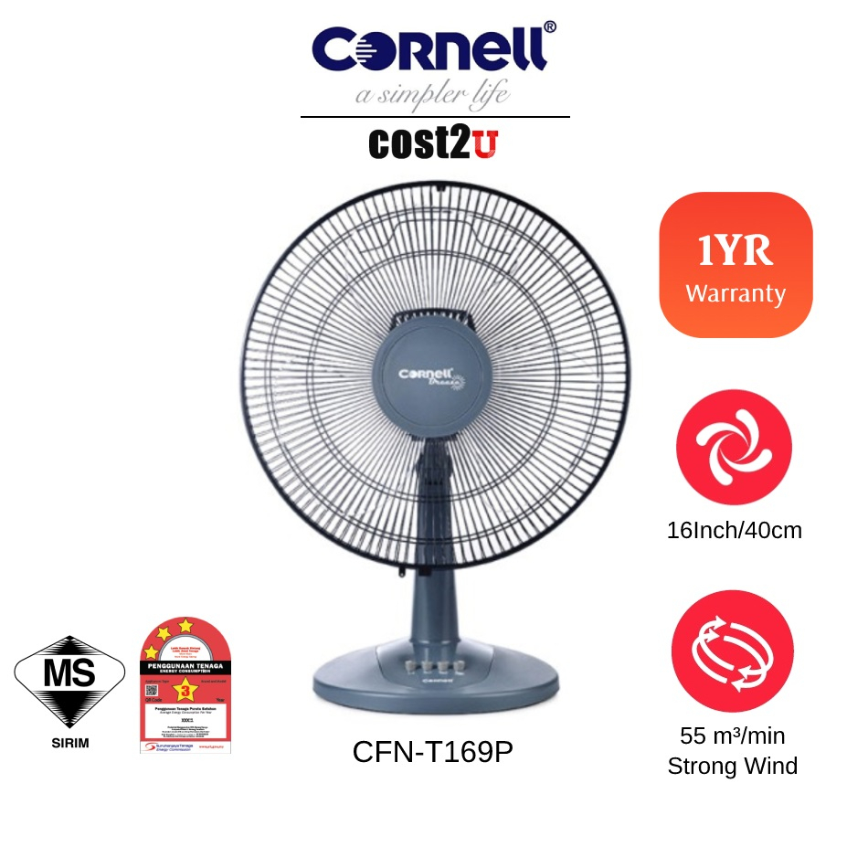 Cornell 16"/40cm Table Fan (Strong Wind) | CFN-T169P (Kipas Meja Kipas ...