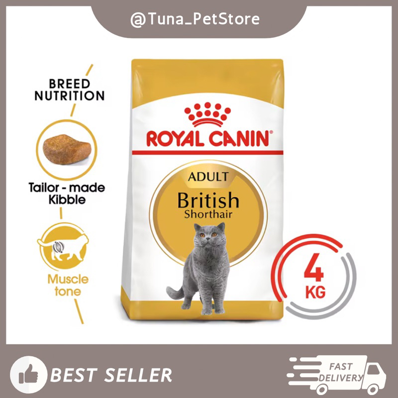 ROYAL CANIN BRITISH SHORT HAIR ADULT 4KG CAT DRY FOOD RC BSH ADULT (100 ...