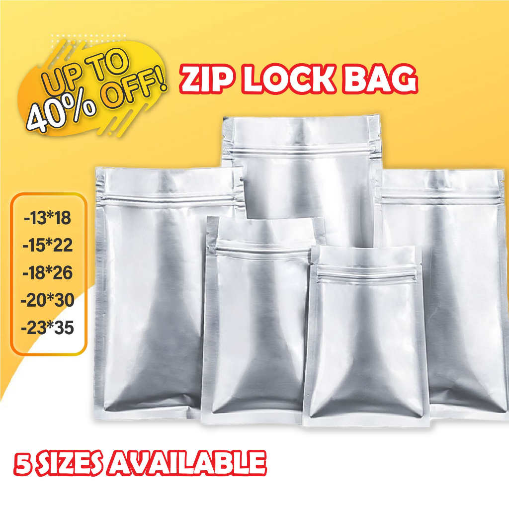 50PCS Thick Zipper Aluminium Foil Bag Aluminum Ziplock Bag Stand Pouch ...