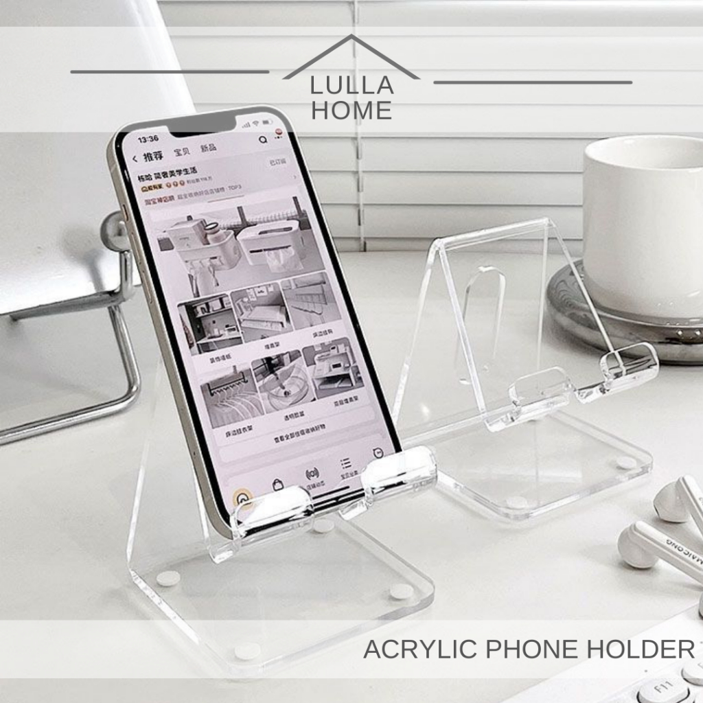 LullaHome Transparent Acrylic Phone Stand Student Desk Decorate Phone ...