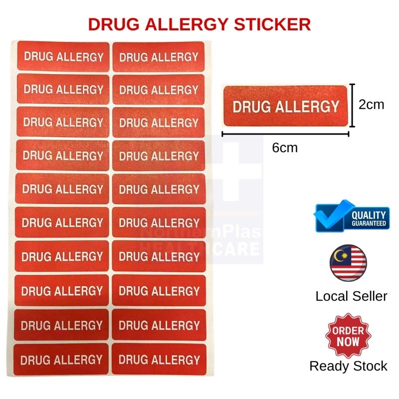 Drug Allergy Warning Sticker Labels | Shopee Malaysia