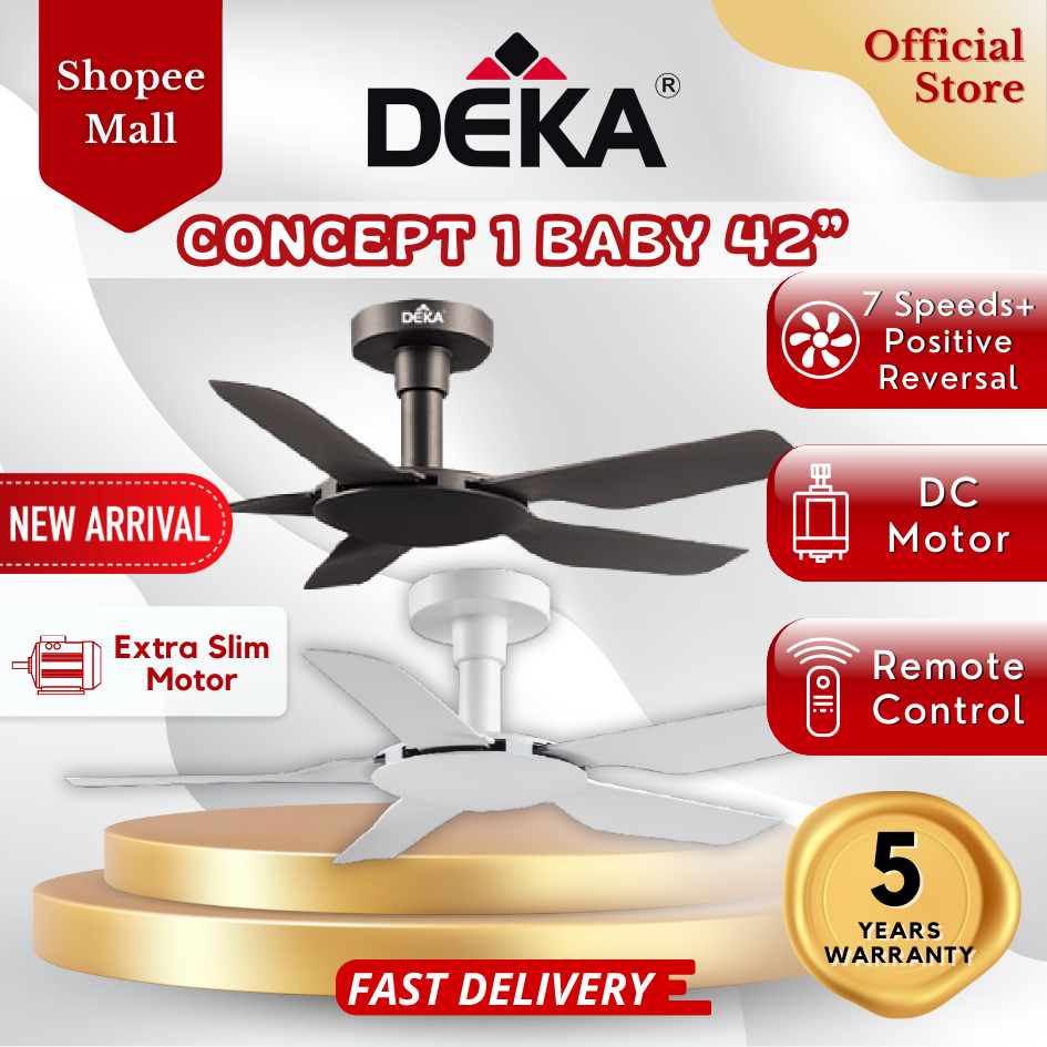 DEKA CONCEPT 1 BABY 42" 5 Blades DC Motor with 7 Speeds Control ...