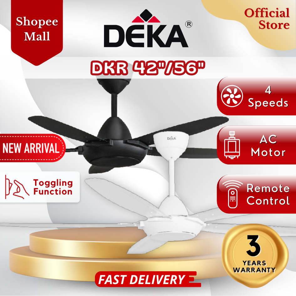DEKA DKR42 42" DKR56 56" 5 Blades AC Motor with 4 Speed Remote Control ...