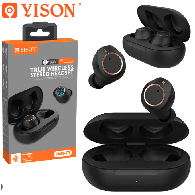 YISON T3 T4 TWS Wireless Earbuds Bluetooth V5.0 Stereo HIFI Sound Bass ...