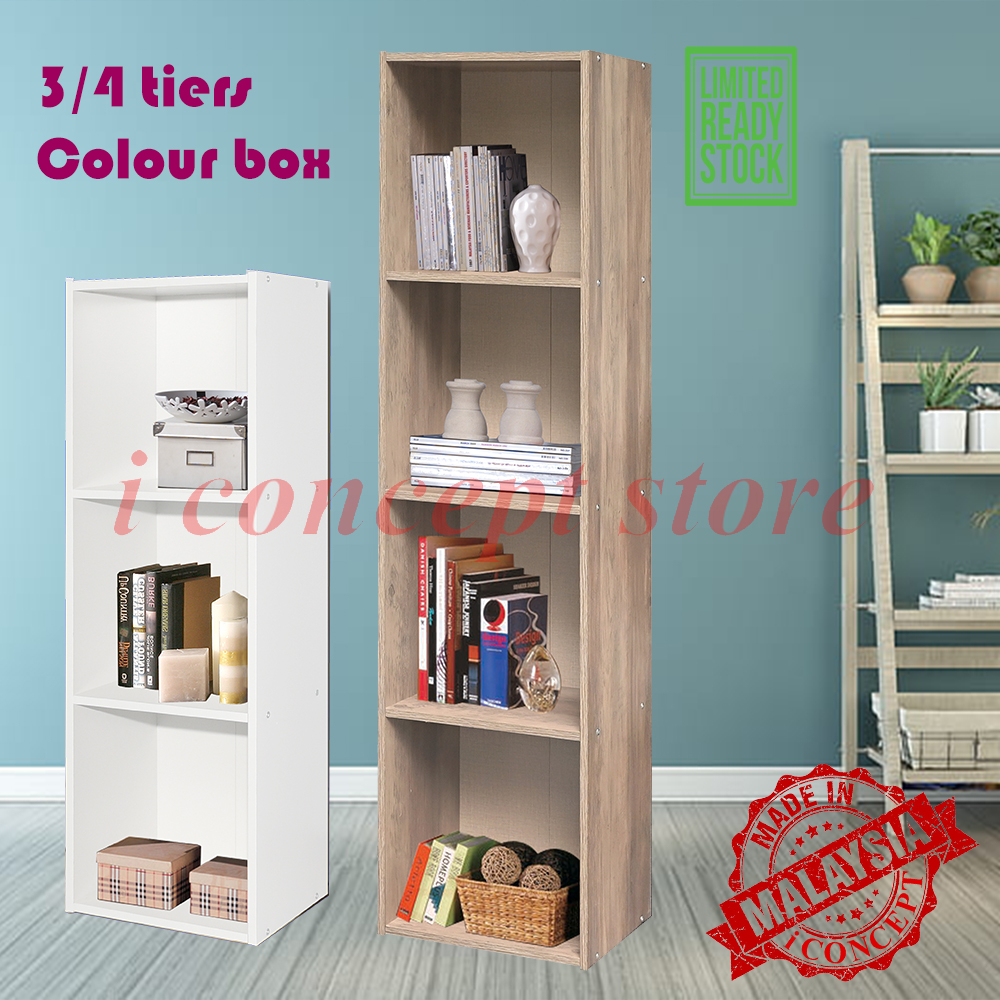 *READY STOCK* 3 or 4 Tiers Storage Colour Box/ Compartment Bookshelf ...