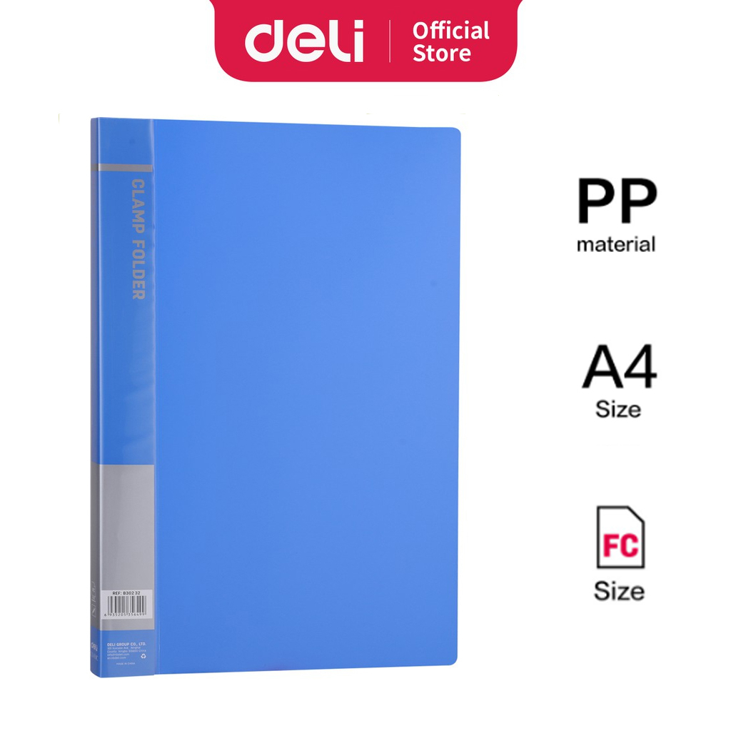 Deli Storage Clamp Folder EB30232 Blue PP Cover (0.7mm) | Shopee Malaysia