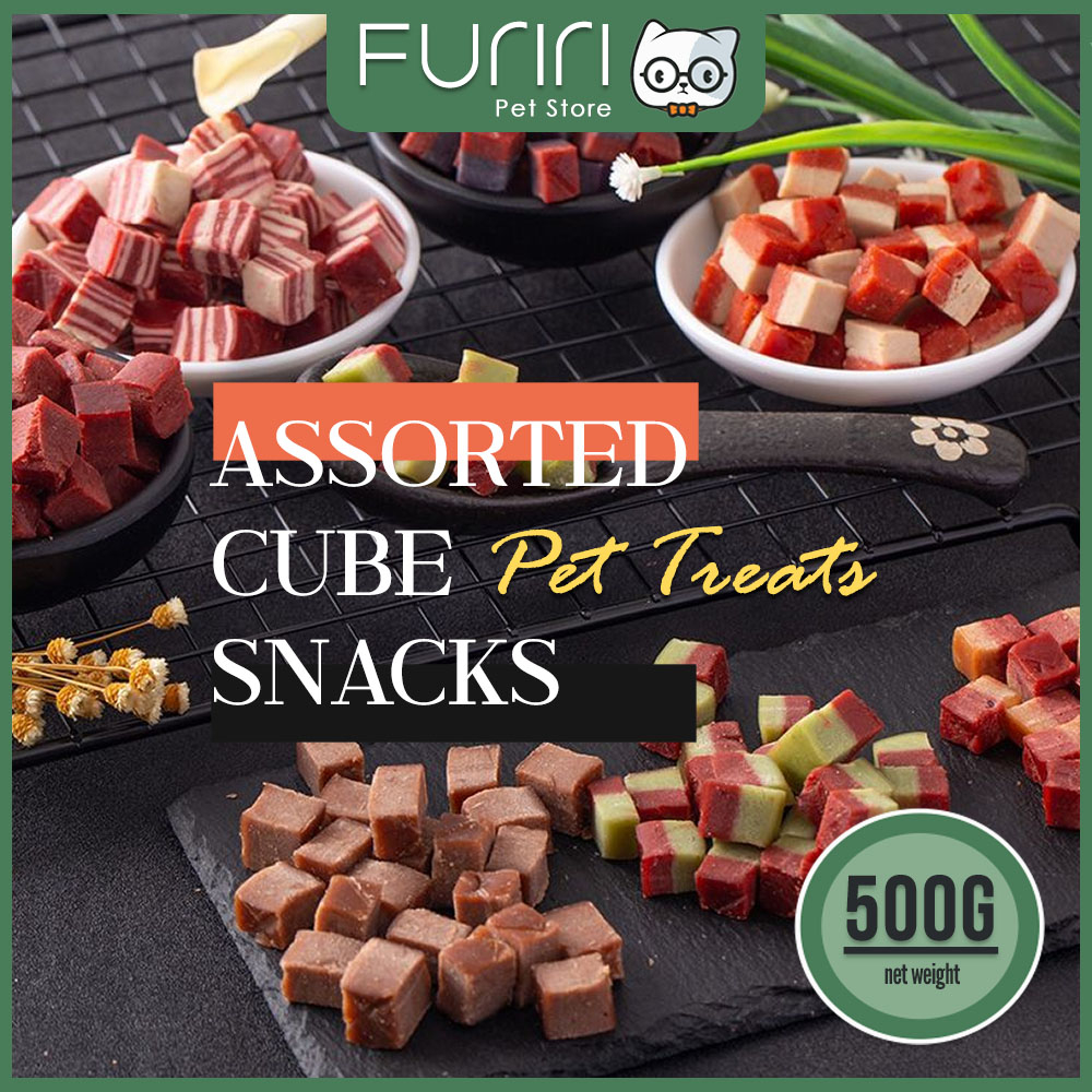 Furiri 500g Dog Snacks Beef Chicken Cubes Vegetable Cube Food Granules ...
