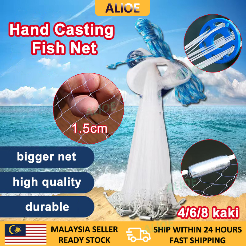 jaring ikan fishing net bubu payung fish net nylon hand throw casting ...