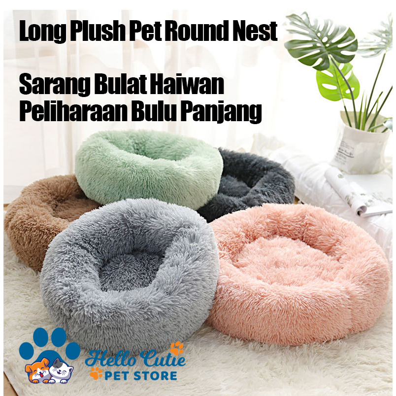 Hello Cutie-Sarang Kucing Bulu Bulat,Warm long plush dog pet nest ...