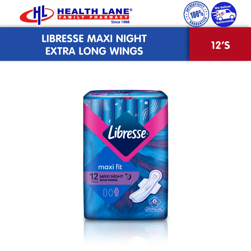 Libresse Maxi Night Extra Long Wings (32cm x 12's) | Shopee Malaysia