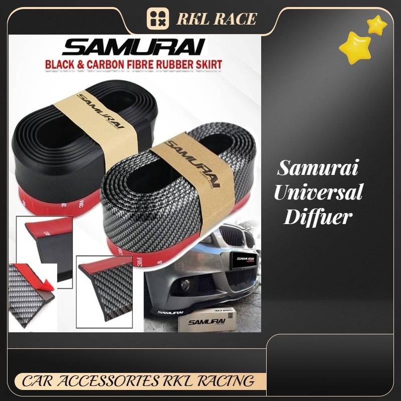 Car Bumper Lip Samurai Rubber 6D Carbon Car Front Bumper Lip Splitter ...