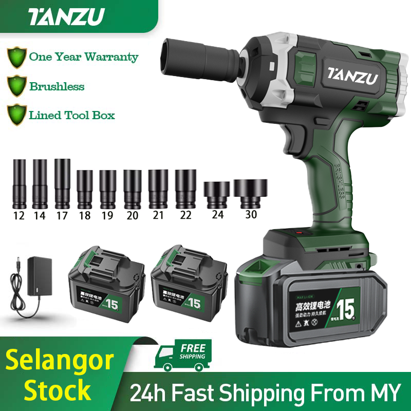 TANZU 3 In 1 Electric High Torque Brushless Cordless Impact Wrench Driver 330/600/800NM | Shopee ...