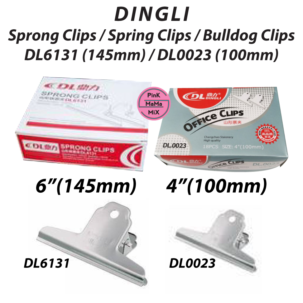 DingLi DL6131 (145mm / 6”) / DL0023 (100mm / 4”) Metal Sprong Clip ...