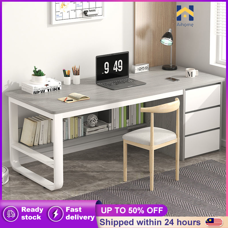 【aihome】Computer Table with Drawer/Study Table/Office Table/Meja ...