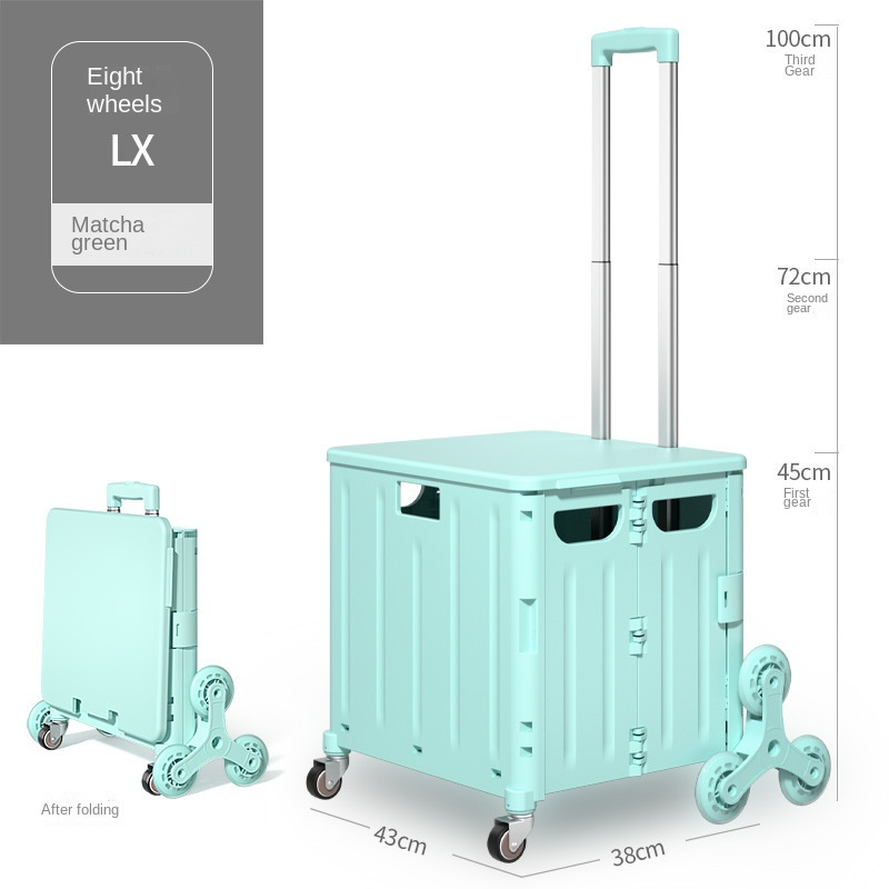 75L Large Shopping Cart Trolley Hand Pull Trailer Shopping Trolley ...