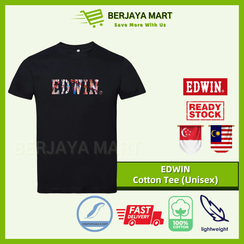 (READY STOCK) EDWIN Edwin Tee (Unisex) | Premium Quality 100% Cotton ...