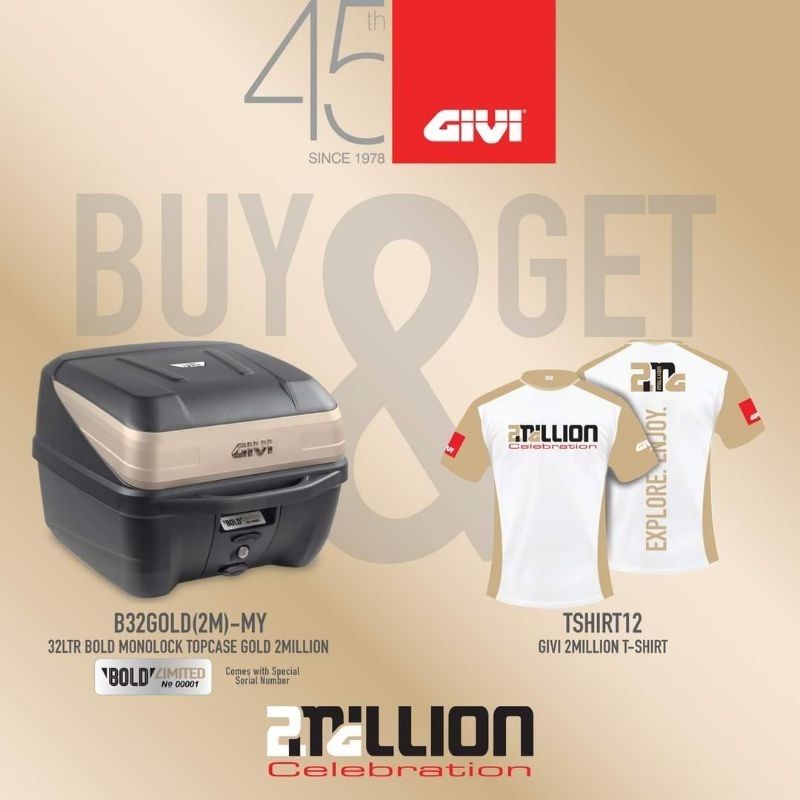 Limited Edition GIVI Box B32 Gold With Series No. | Shopee Malaysia