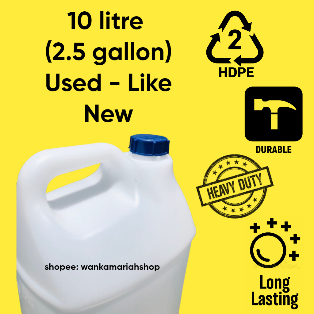 10 liter tong air terpakai sudah dicuci/10 liter water container/jerry ...