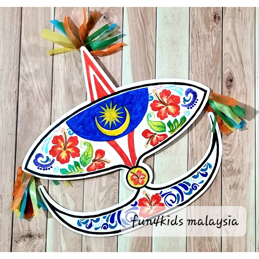 Kraf Tradisional Malaysia | DIY Wau Bulan Kit (2-sided) | for School ...