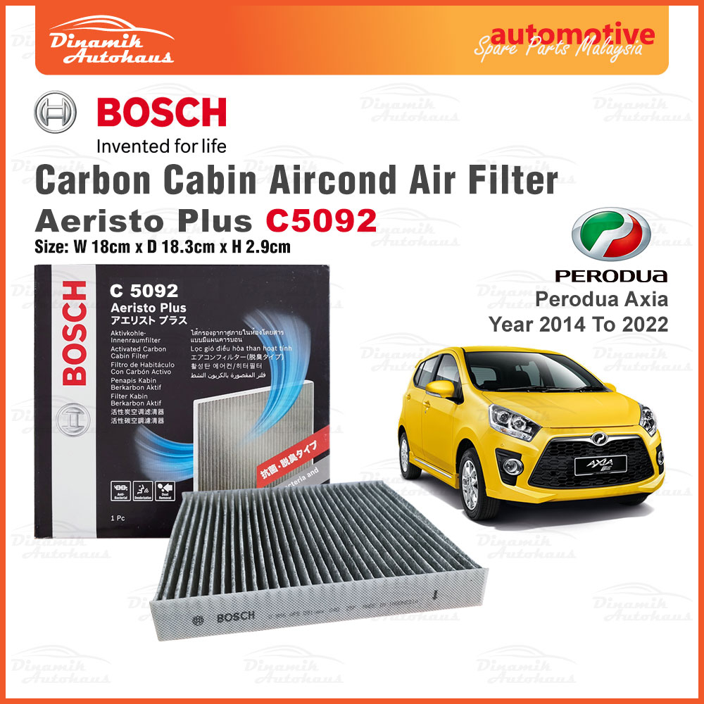 Perodua Axia Year 2014 To 2022 Carbon Cabin Aircond Air Filter Bosch ...