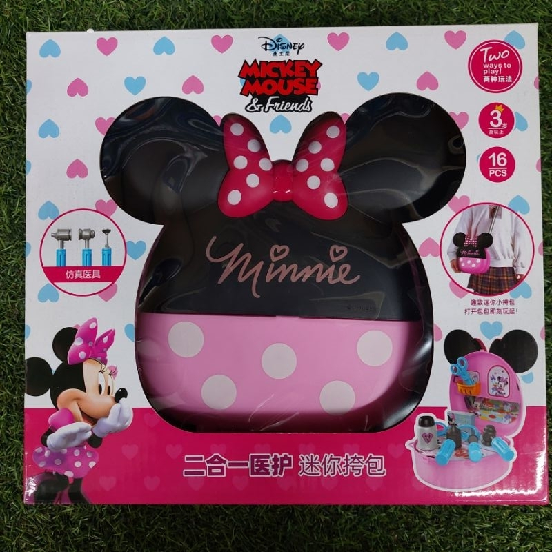 DISNEY 2 in 1 Medical Mini Satchel Pretend Play Set Mickey Mouse & Friends Minnie Mouse Doctor ...