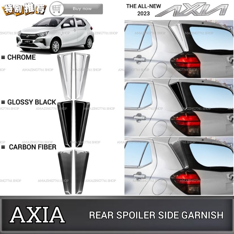 AMAZING NEW PERODUA AXIA 2023 CAR REAR SPOILER SIDE COVER GARNISH REAR ...