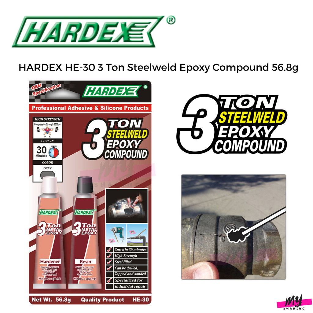 HARDEX HE-30 3 Ton Steelweld Epoxy Compound 56.8g | Shopee Malaysia
