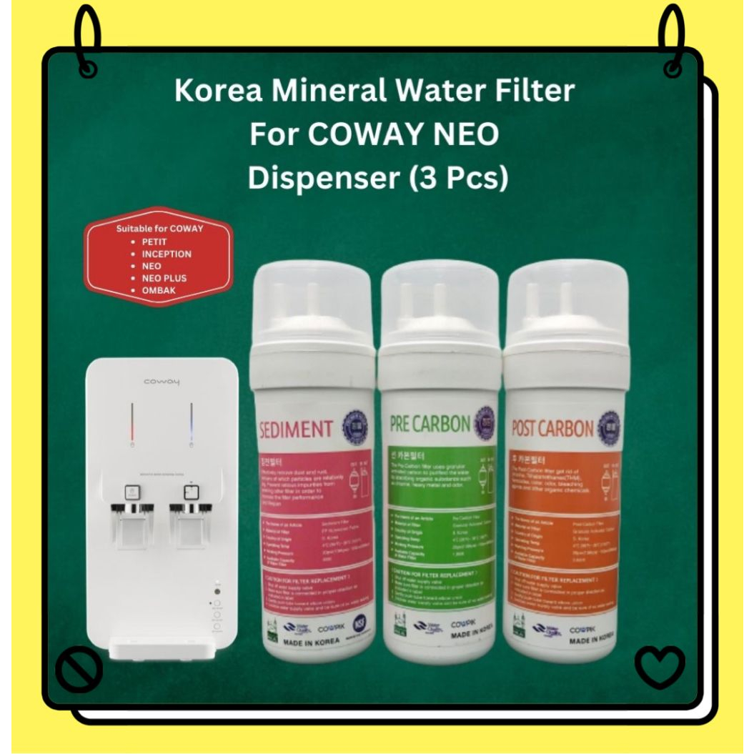 Korean Mineral Water Filter For Coway Neo Dispenser (3 Pcs Parkage ...