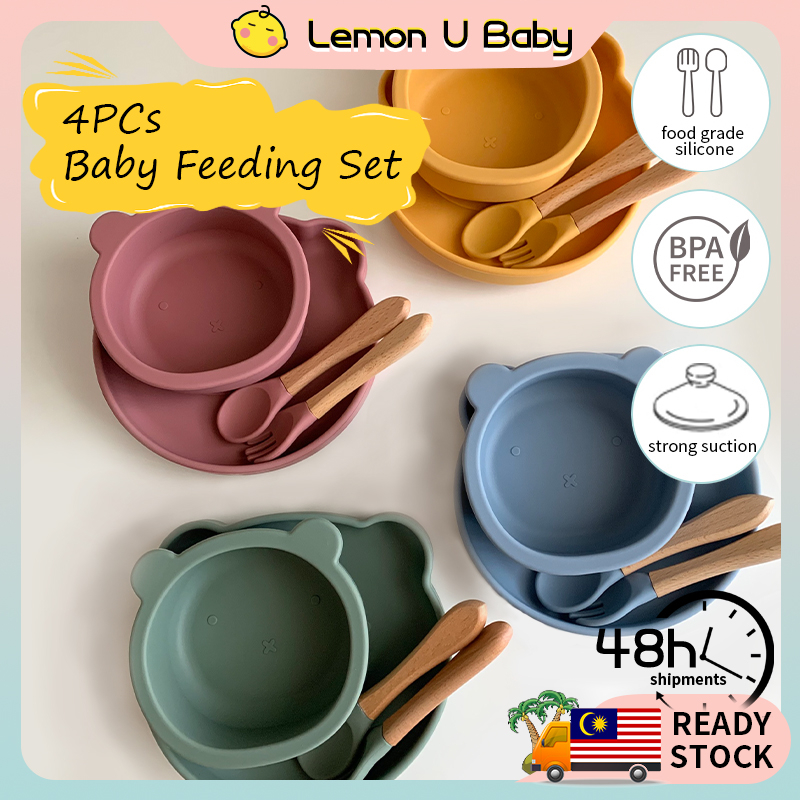 【Lemonu Baby】Set makan baby Cute set pinggan mangkuk baby | Shopee Malaysia
