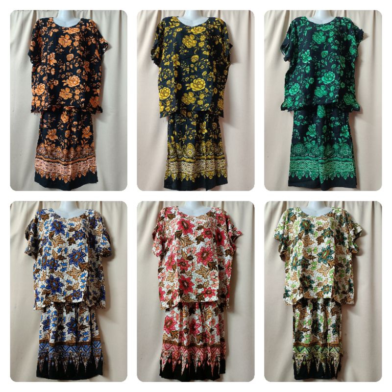 ASET (Size XL) (Pasang/Set) (Aladdin) Baju Tidur Batik/Baju Batik ...