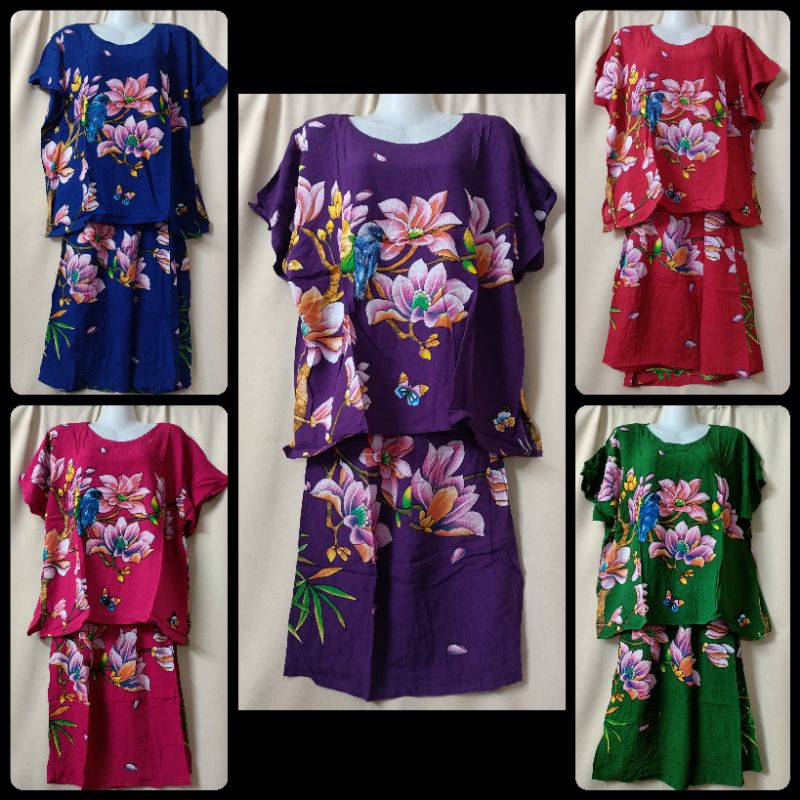 ASET (Size XL) (Pasang/Set) (Aladdin) Baju Tidur Batik/Baju Batik ...