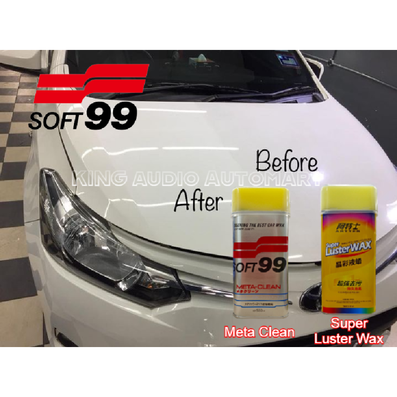 Soft-99/Arttes Cleaner & Polish Meta Clean Wax with Sponge 530/550ml ...